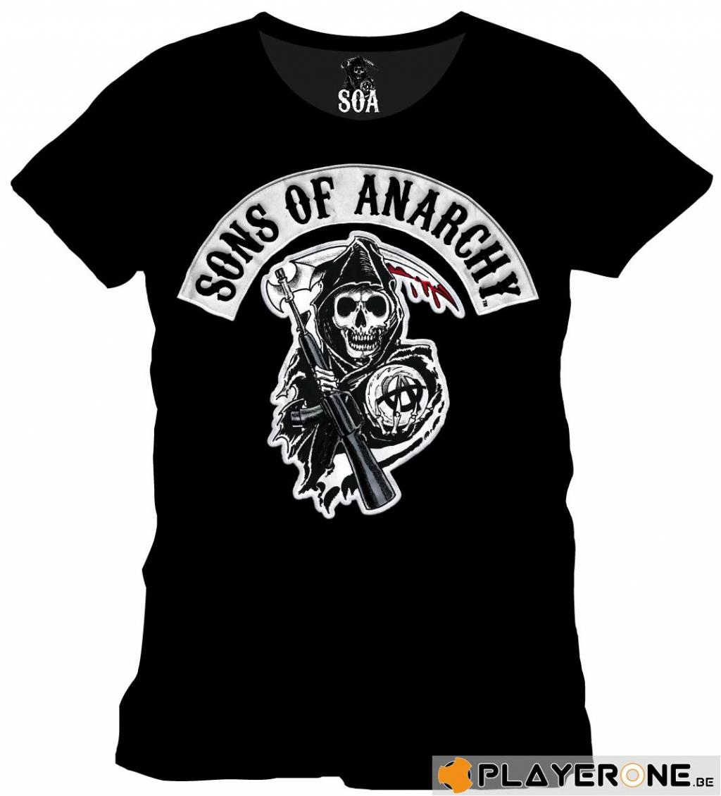 SONS OF ANARCHY - T-Shirt SOA Death Reapper Patch BLACK (S) : ShopForGeek.com: T-Shirt Cotton ...