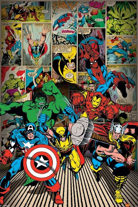 MARVEL DECO - Poster 61X91 - Here Come The Heroes : ShopForGeek.com ...