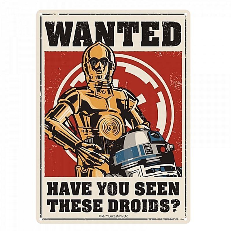 STAR WARS - Tin Sign 21 X 15 - Droids : ShopForGeek.com: Metal plaque ...