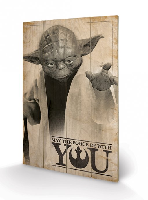 STAR WARS - May the Force Be with You - Impression sur bois 40x59cm ...
