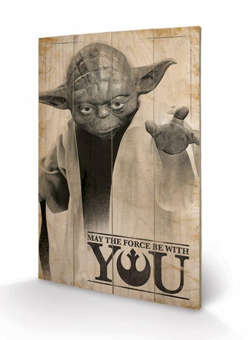 STAR WARS - May the Force Be with You - Wooden Print 40X59 ...