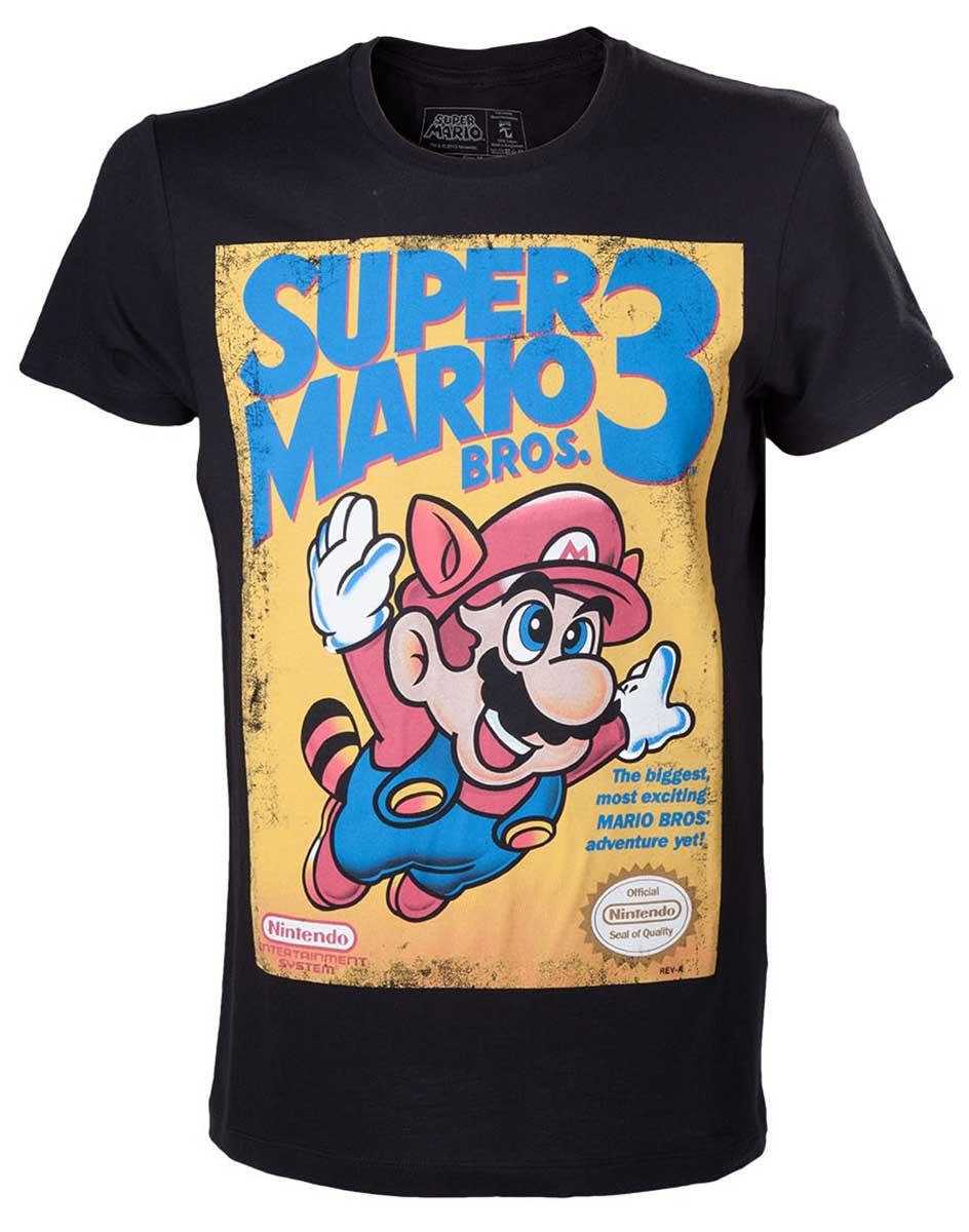 NINTENDO - T-Shirt Super Mario Bros 3 Game Cover (S) : ShopForGeek.com ...
