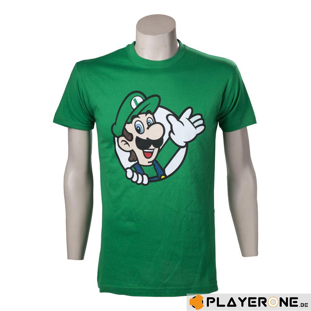 NINTENDO - T-Shirt Super Mario : Green Luigi Waving (S) : ShopForGeek ...