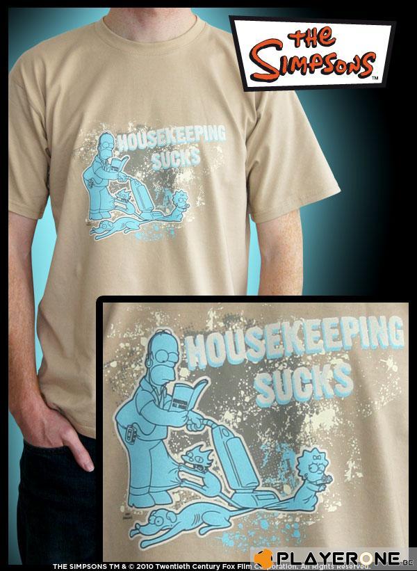 SIMPSONS - T-Shirt beige homme Housekeeping Sucks (S) : ShopForGeek.com ...