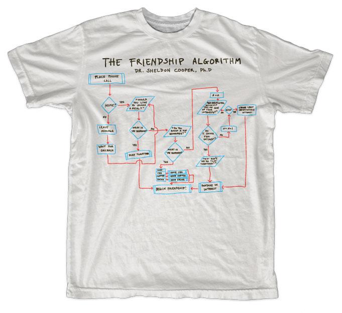 THE BIG BANG - T-Shirt Sheldon Friendship Algorithm - White (M ...
