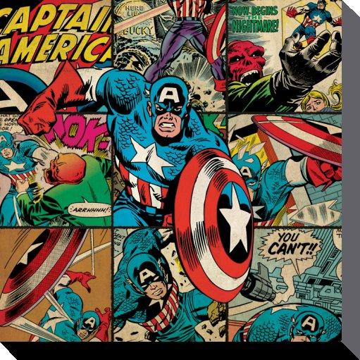 MARVEL COMICS - Canvas 40X40 '38mm' - Captain America Squares ...