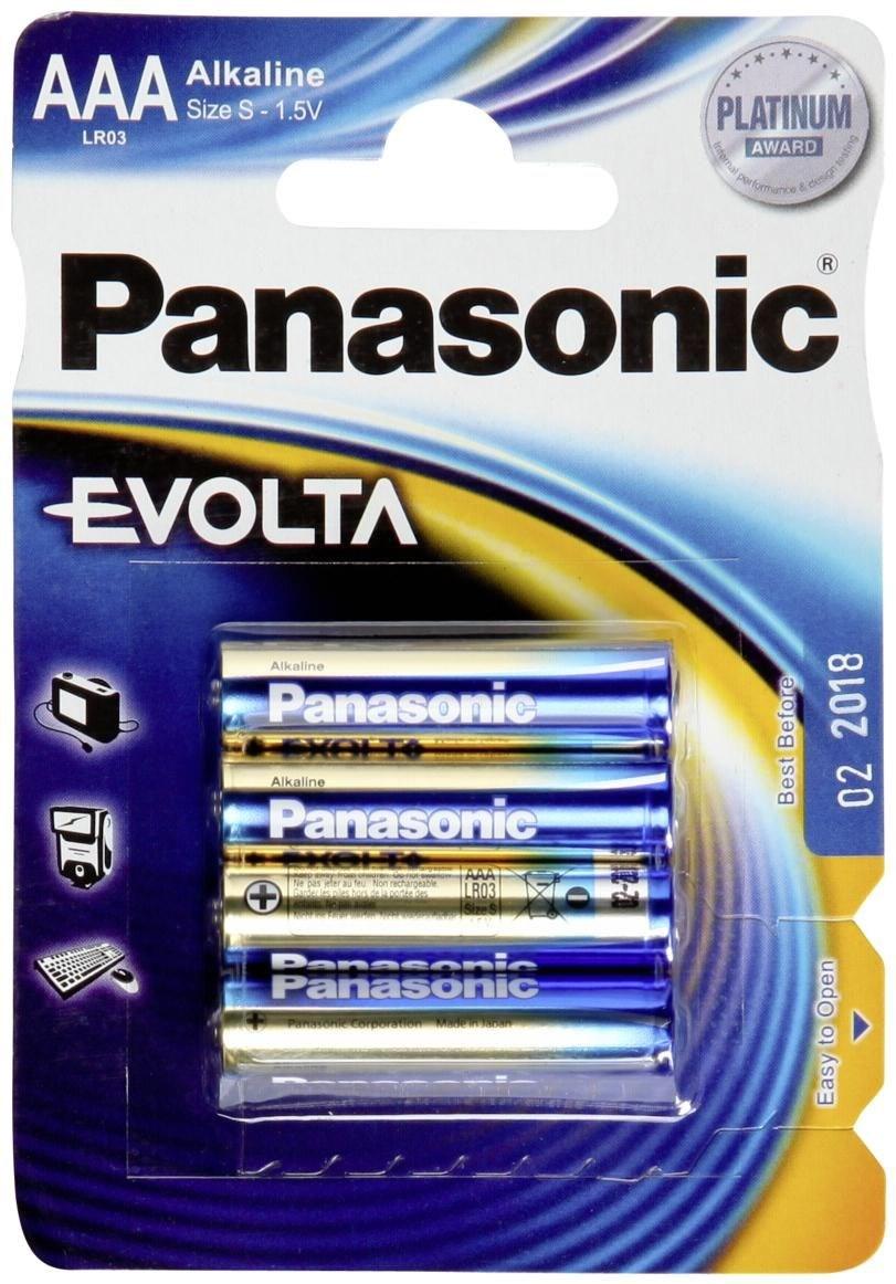 PANASONIC - Piles Alcaline Evolta AAA-LR03 X 4 : ShopForGeek.com: Batería