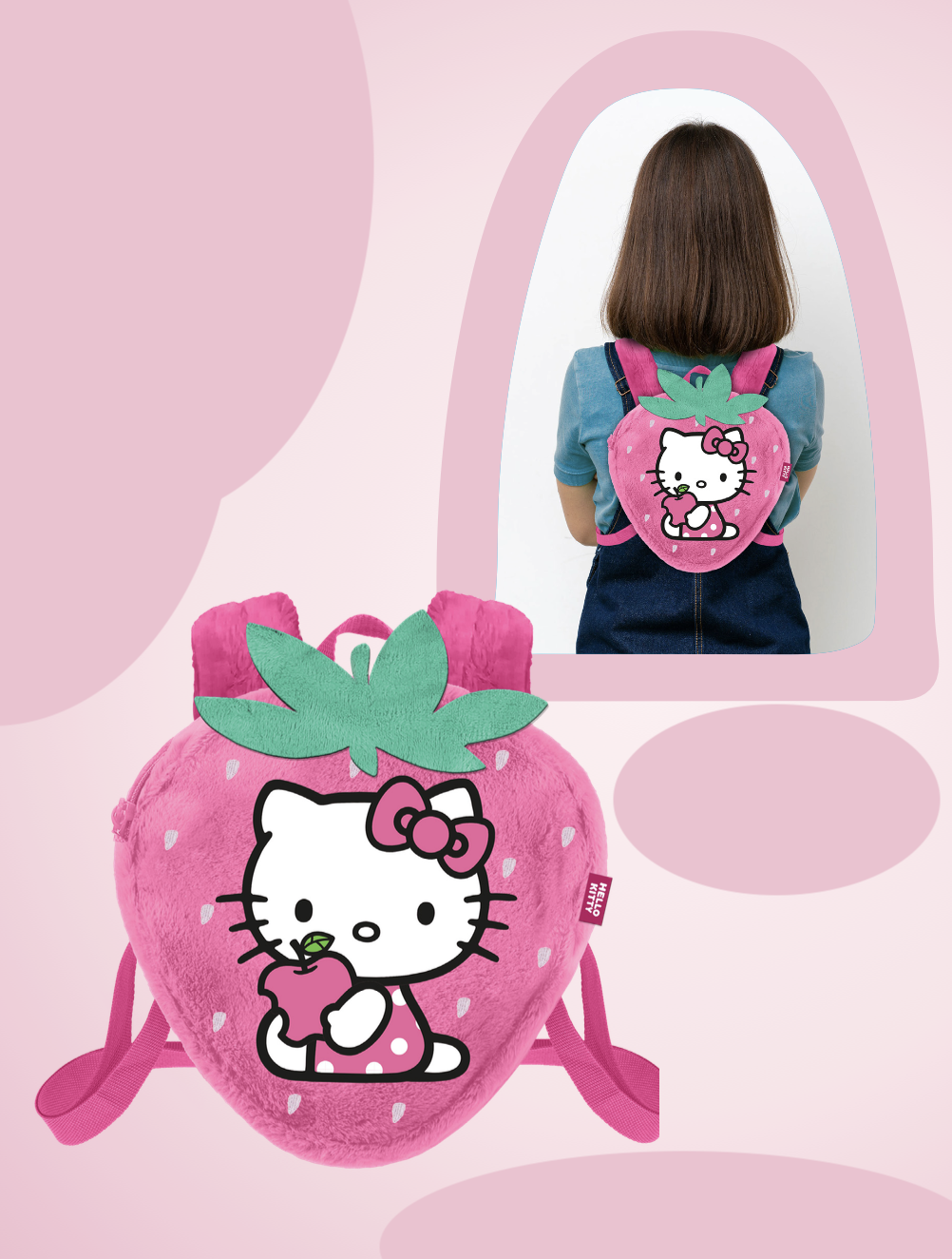 HELLO KITTY - Strawberry - Mini Fur Backpack '25x22x12cm' : ShopForGeek ...