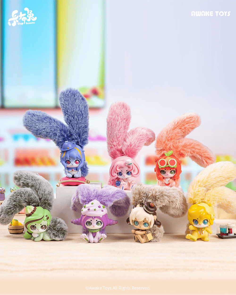 CUP RABBITS - Fruits Milk - Display of 6 Plushs 17cm - Mystery Box ...