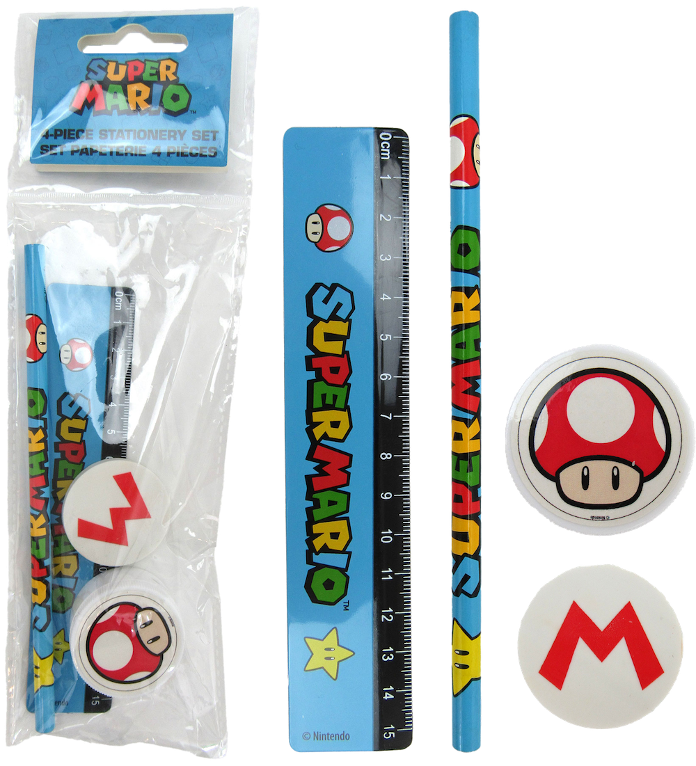 SUPER MARIO - Stationery Set - 4pc. : ShopForGeek.com: Stationery Nintendo