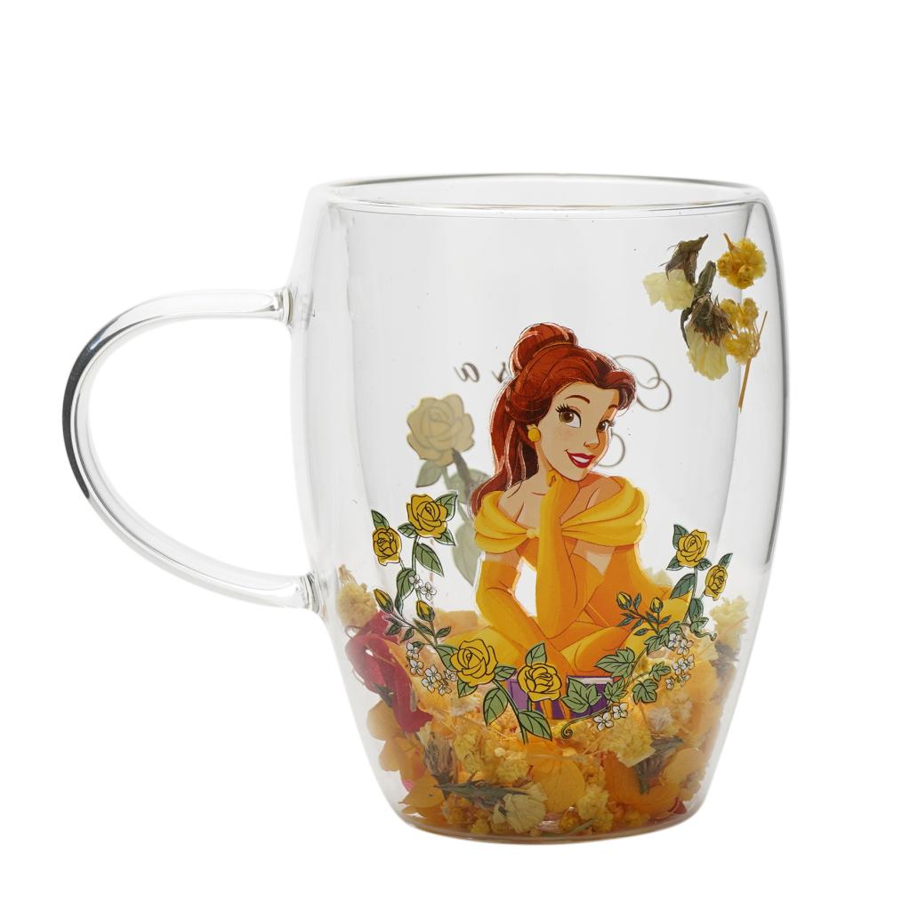 DISNEY PRINCESS - Belle - Glass with Dried Flowers 10oz : ShopForGeek ...