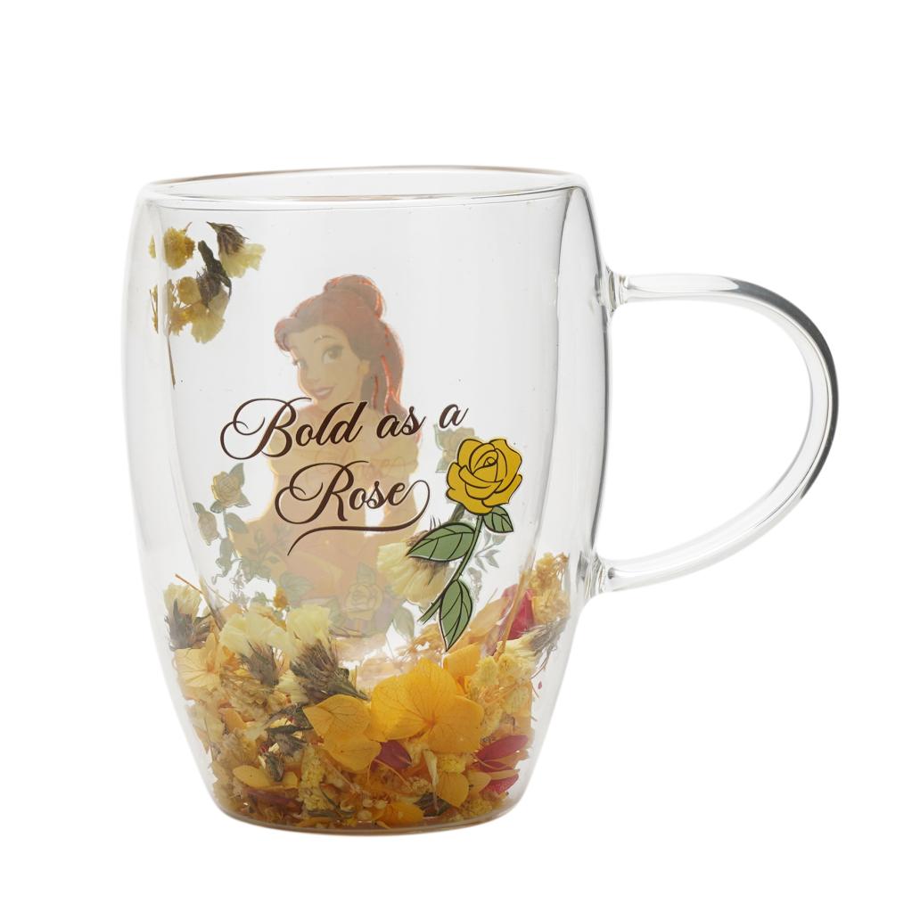 DISNEY PRINCESS - Belle - Glass with Dried Flowers 10oz : ShopForGeek ...