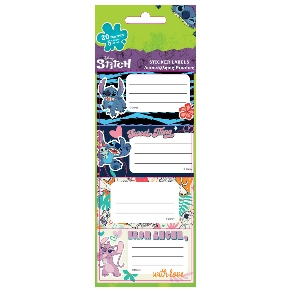 STITCH - Mood - Labels 20pc : ShopForGeek.com: School supplies DISNEY