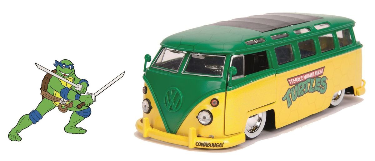 TMNT - Leonardo & 1962 VW Bus - 1:24 : ShopForGeek.com: Figurines Jada ...