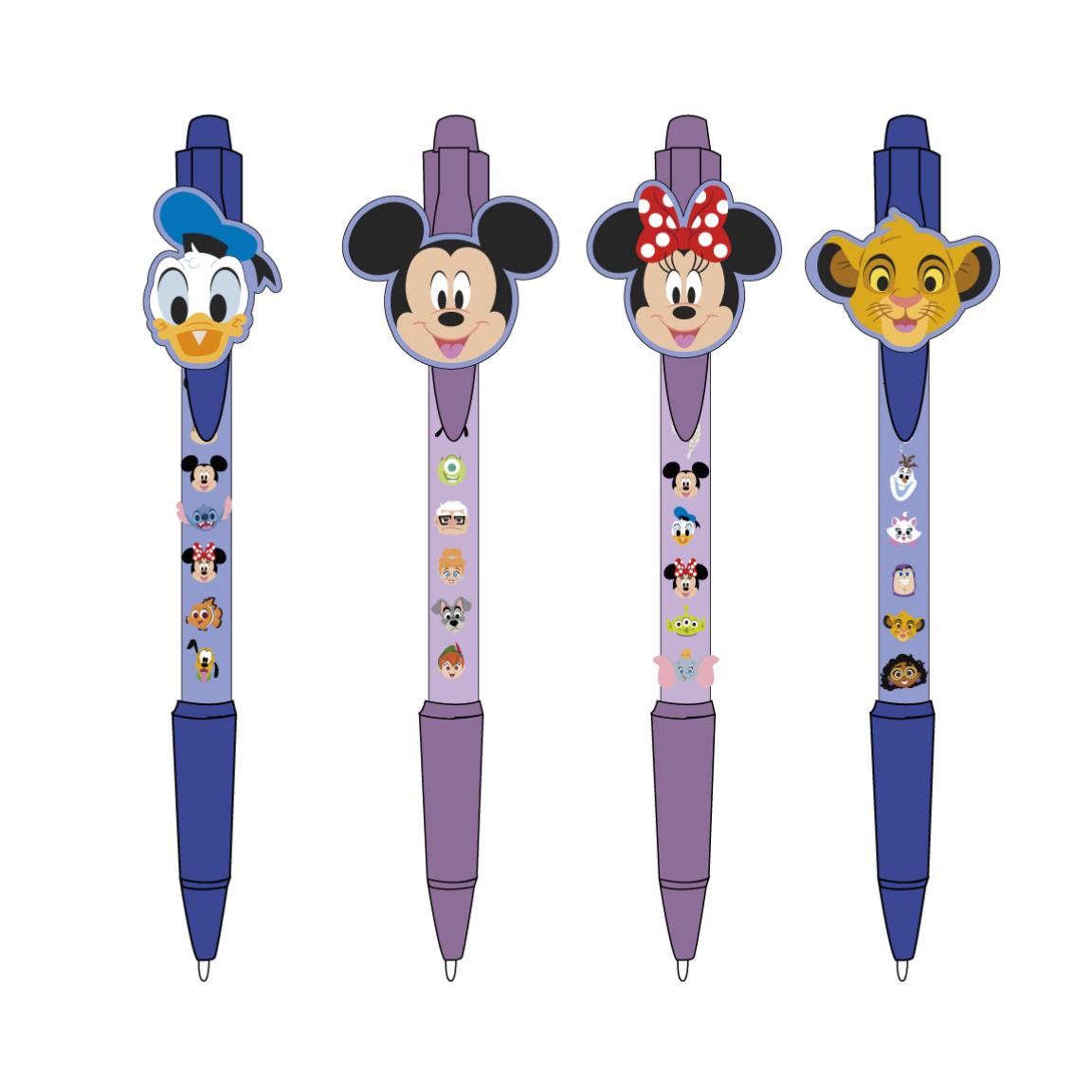 DISNEY 100 Ans - Personnages - Set de 4 Stylos à Bille : ShopForGeek ...