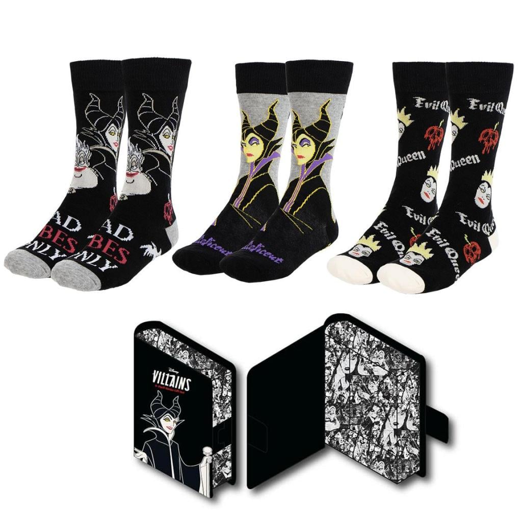 DISNEY VILLAINS - 3 Pairs socks Pack (UK Size 3,5-9) : ShopForGeek.com ...