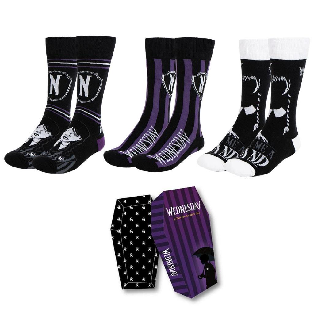 WEDNESDAY - 3 Pairs socks Pack (UK Size 3,5-9) : ShopForGeek.com ...