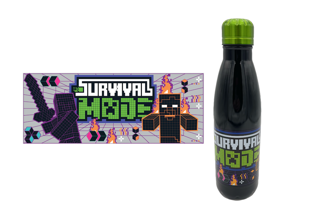 MINECRAFT - Survival Mode - Stainless Steel Bottle 26oz : ShopForGeek ...