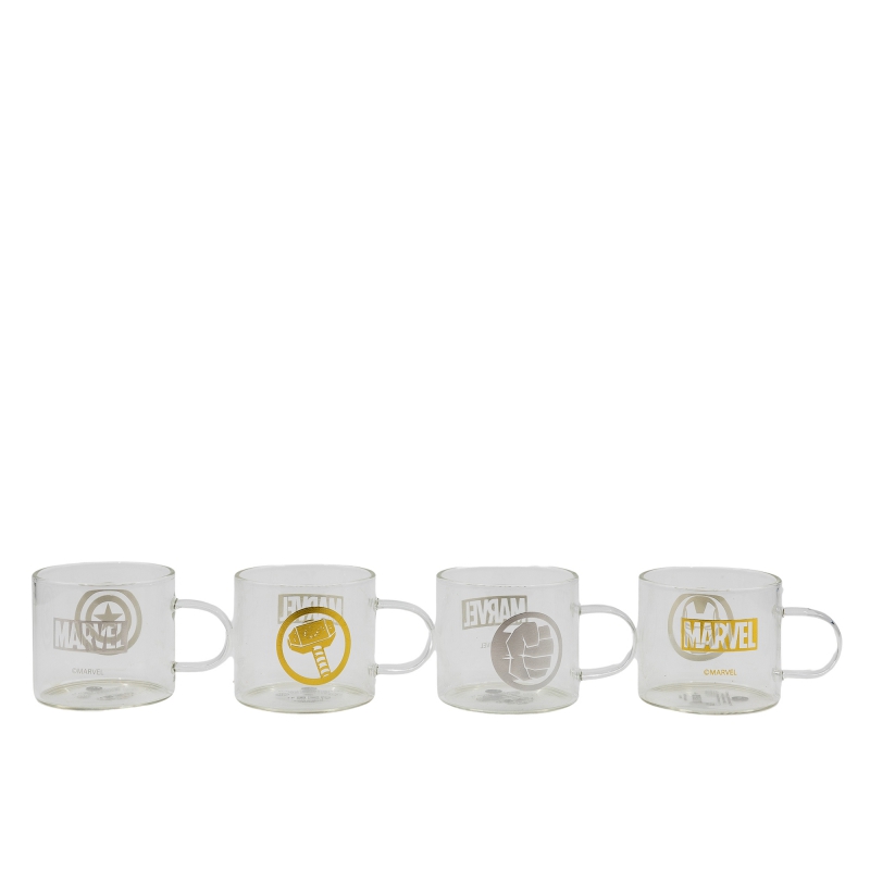 MARVEL - Set of 4 Expresso Glass Mug - 100 ml : ShopForGeek.com: Mug ...