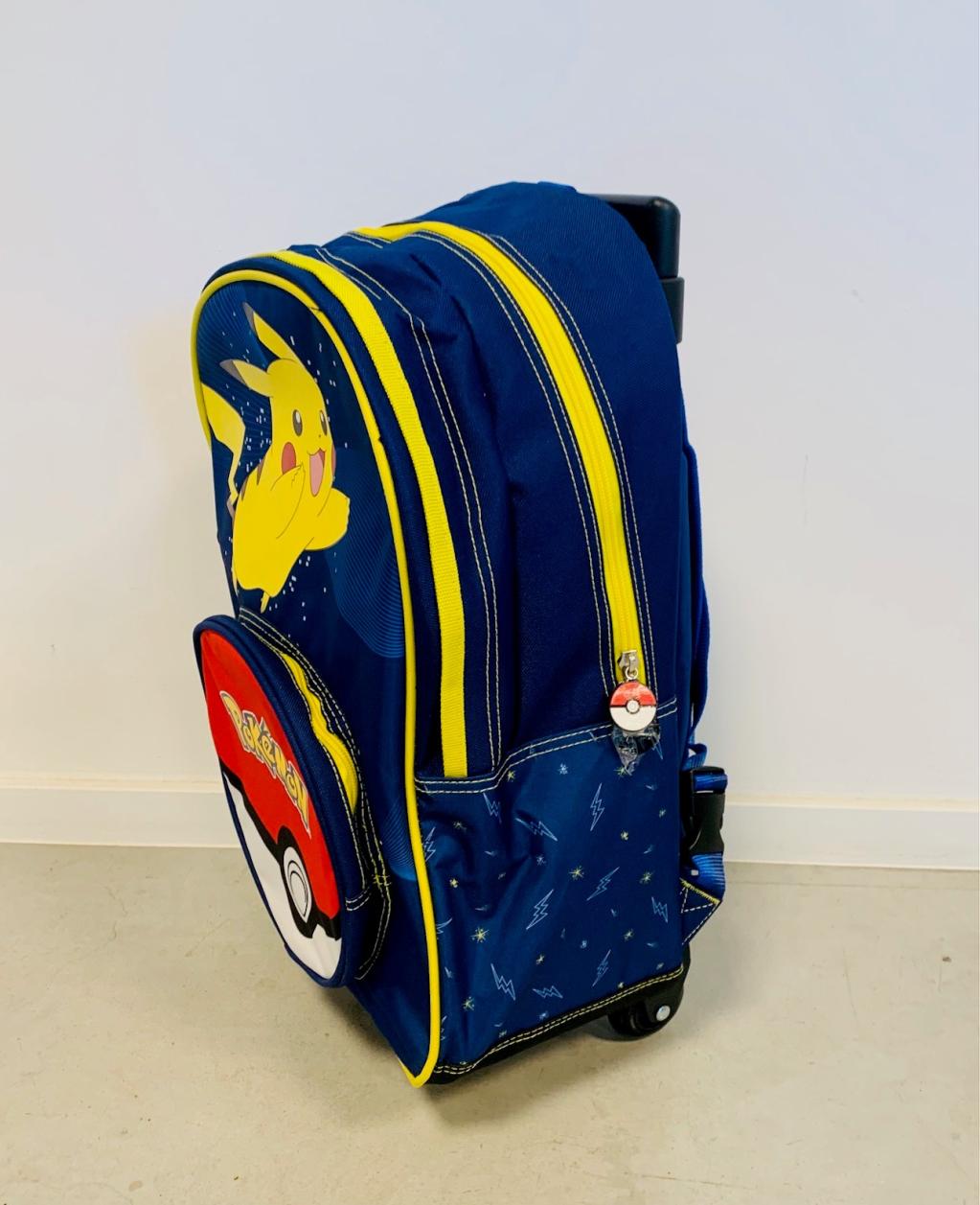POKEMON - Pikachu - 2 Compa. + 1 pocket Trolley BackPack '28x49x18cm ...