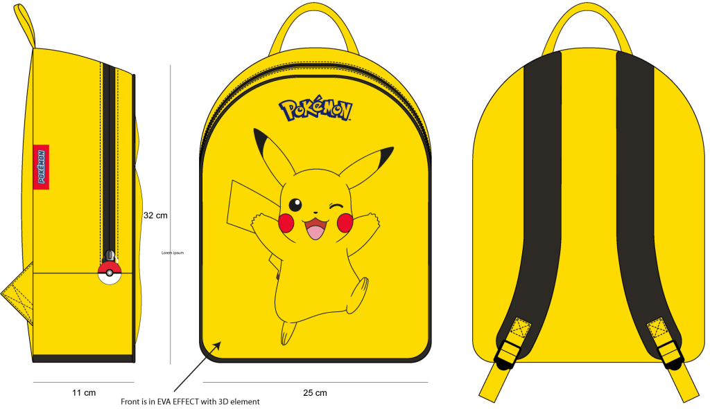 POKEMON - Pikachu - 3D BackPack '26x32x11cm' : ShopForGeek.com: Bag Pokemon