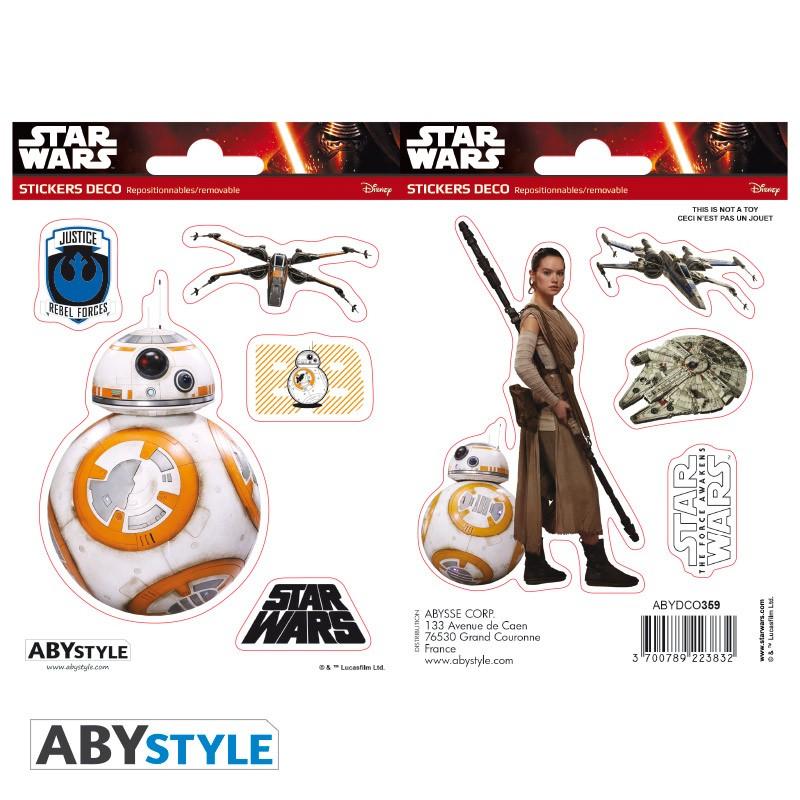 STAR WARS - Stickers - 16x11cm / 2 Sheets - BB8/Rey : ShopForGeek.com ...