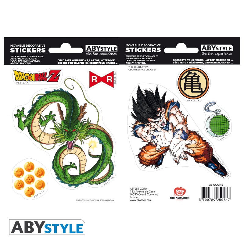 DRAGON BALL - Stickers - 16x11cm / 2 Sheets - DBZ/Shenron : ShopForGeek ...