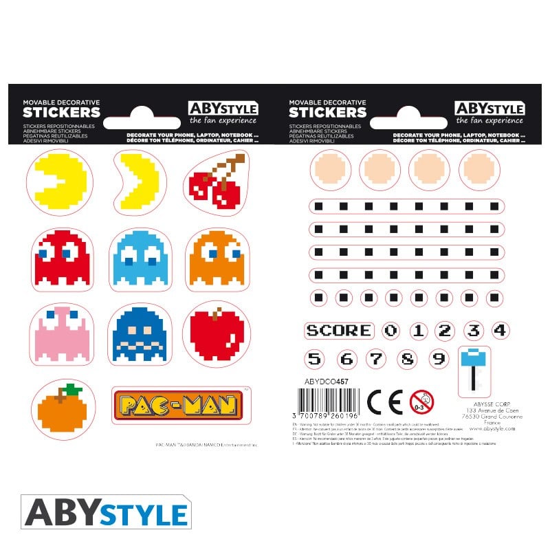 PACMAN - Stickers - 16x11cm / 2 Sheets - Labyrinthe : ShopForGeek.com ...