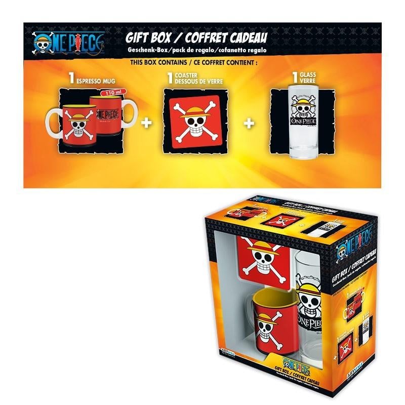 ONE PIECE - Gift Box Skull Luffy (Glass+ Coaster+ Mini-Mug ...