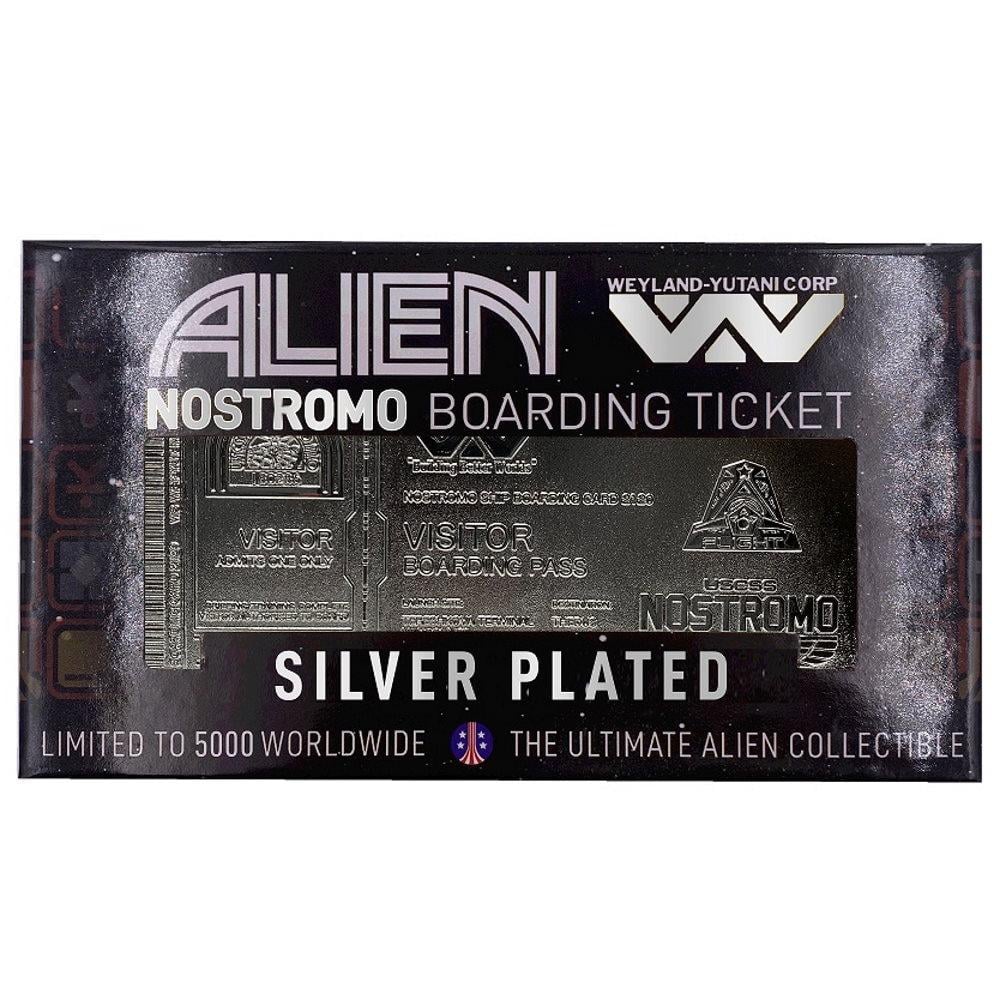 ALIEN - Nostromo Boarding Pass - Silver Plated Collector Ticket ...