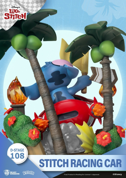 LILO AND STITCH - Stitch Racing Car - Statuette PVC Diorama 15cm ...