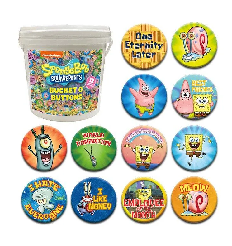 SPONGEBOB SQUAREPANTS - Bucket of Buttons 144 Pieces 3.2cm ...