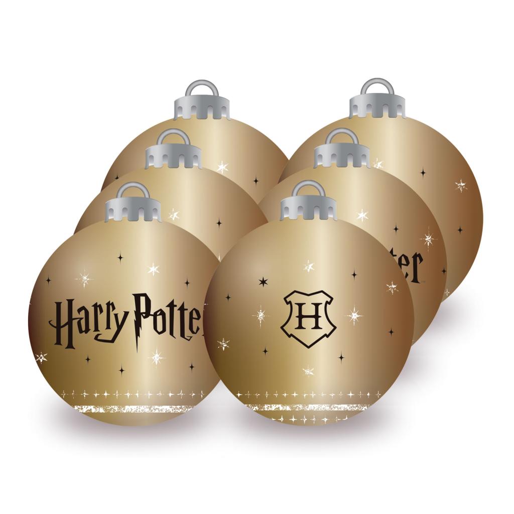 HARRY POTTER - Doré - Pack 6 Boules de Noël - 8 cm : ShopForGeek.com ...