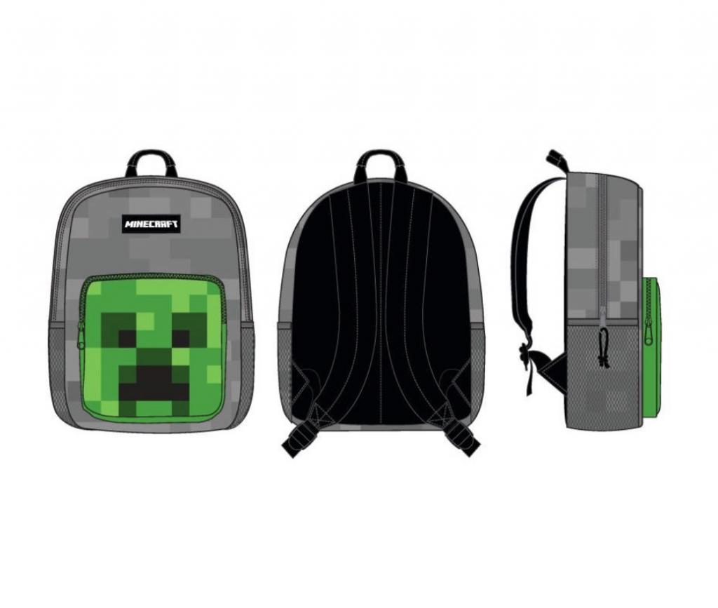 MINECRAFT - Creeper Front Pocket Grey Backpack : ShopForGeek.com: Bag ...