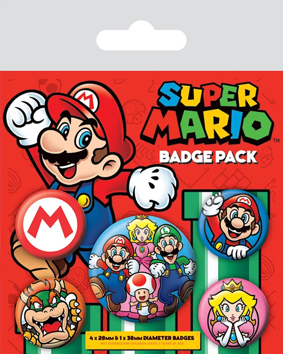 NINTENDO - Pack 5 Badges - Super Mario : ShopForGeek.com: Badges ...