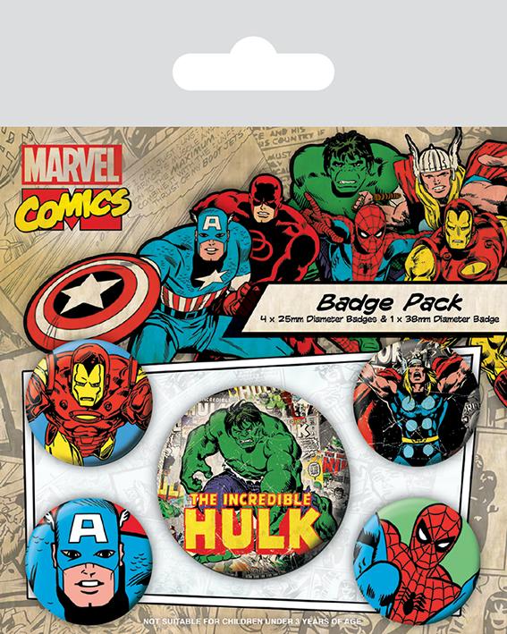 MARVEL - Hulk - Pack de 5 badges : ShopForGeek.com: Badge Pyramid Marvel