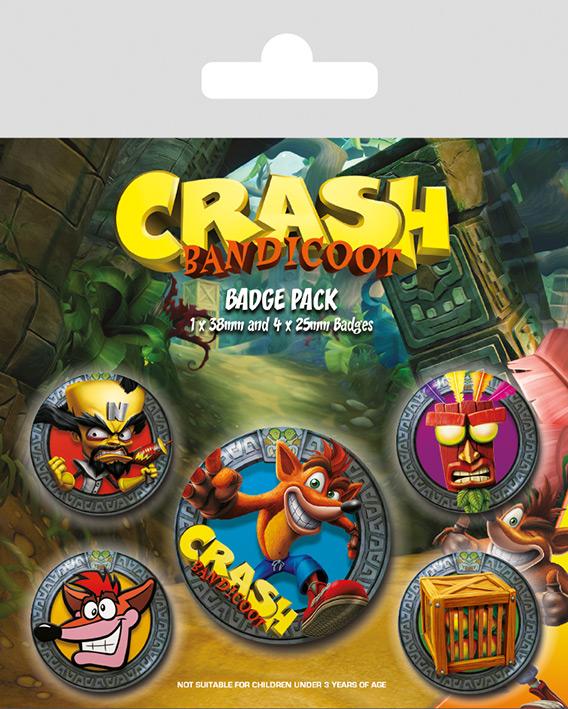 CRASH BANDICOOT - Pack 5 Badges - Pop Out : ShopForGeek.com: Badges ...