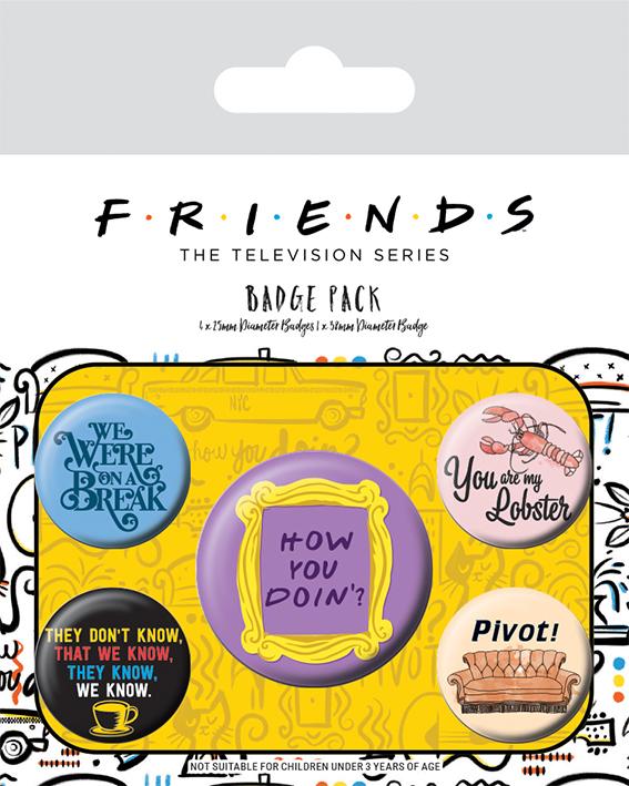 FRIENDS - Pack 5 Badges - Quotes : ShopForGeek.com: Insignia Pyramid Amigos