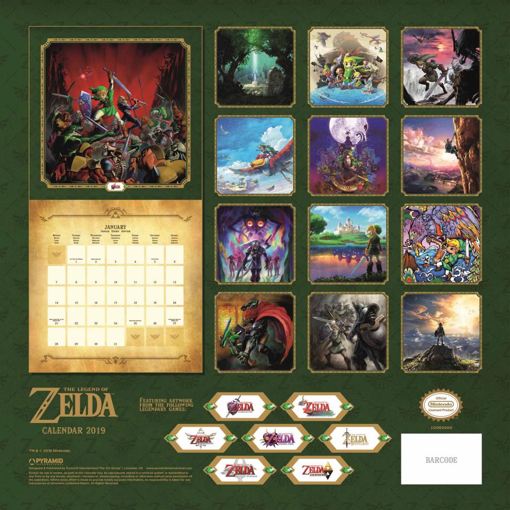 ZELDA - Calendar 2019 : ShopForGeek.com: Calendario Pyramid Nintendo