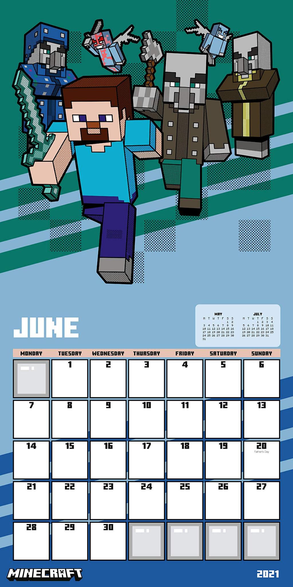 MINECRAFT - Calendar 2021 '30x30cm' : ShopForGeek.com: Calendar Minecraft
