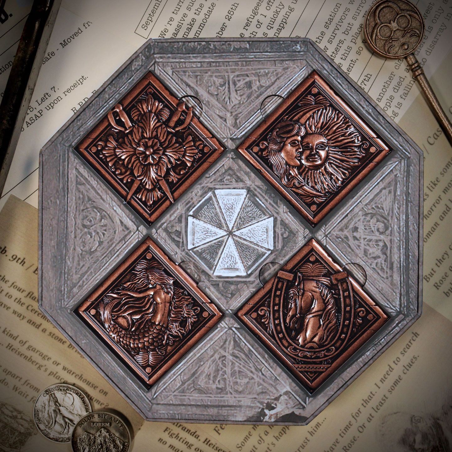 RESIDENT EVIL VIII - 4 House Set Crest Medallion - Limited Edition ...