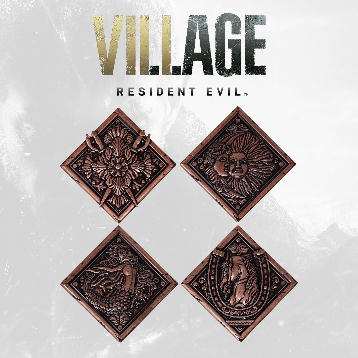 RESIDENT EVIL VIII - Set 4 Medaillon House Crest - Edition Limitée ...