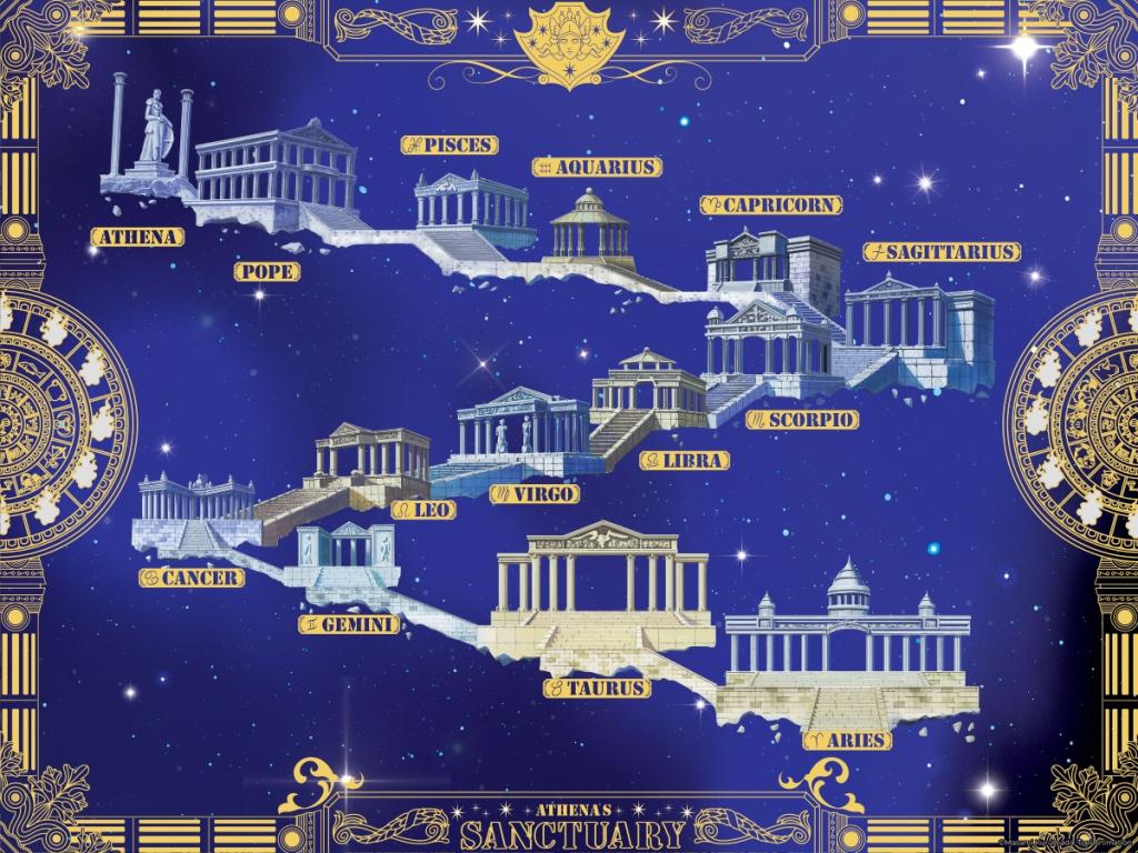 SAINT SEIYA - 12 Golden Knight House - Golden Poster 30x40cm ...