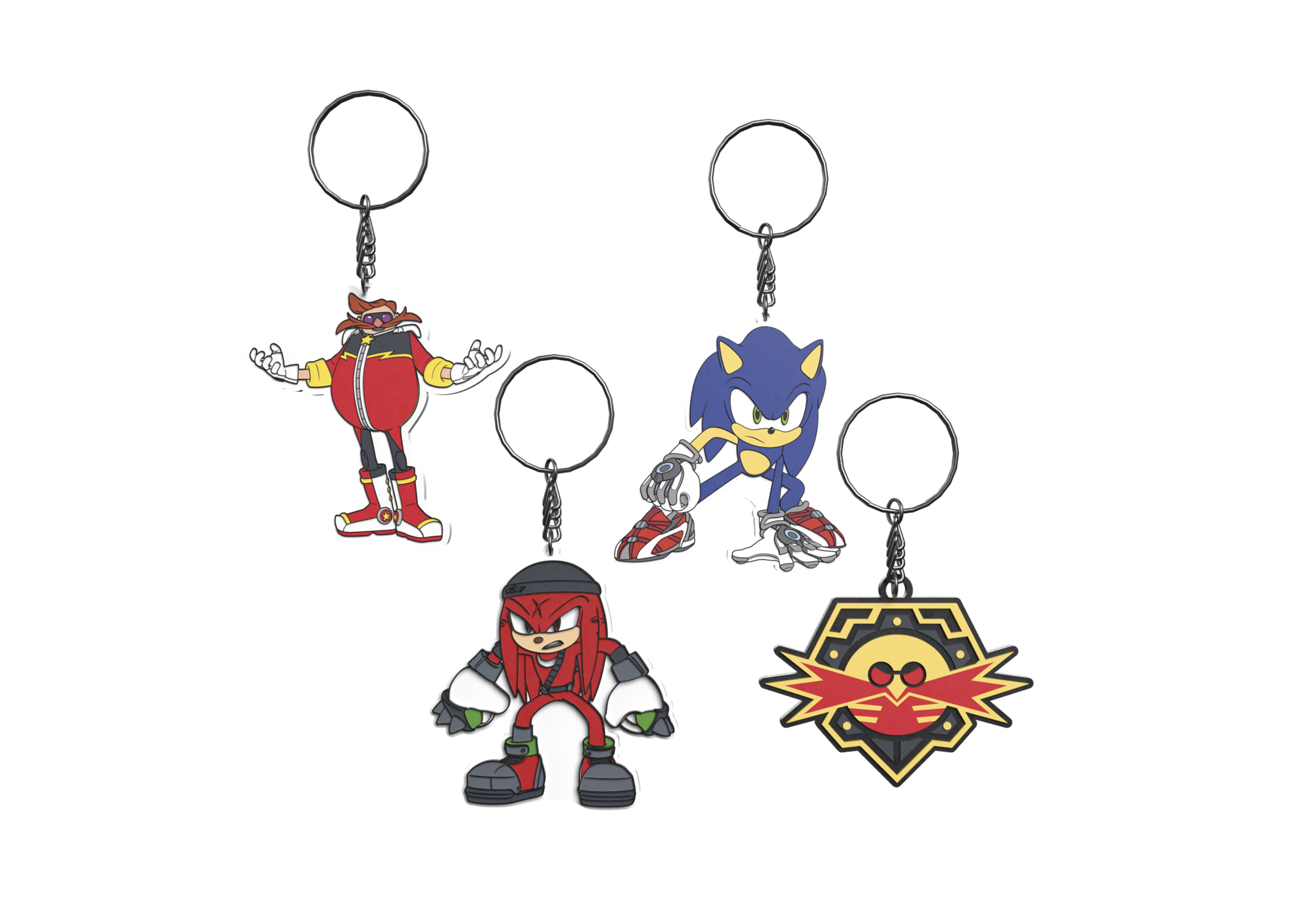 SONIC - Characters - 4 Rubber Keyrings Set : ShopForGeek.com ...