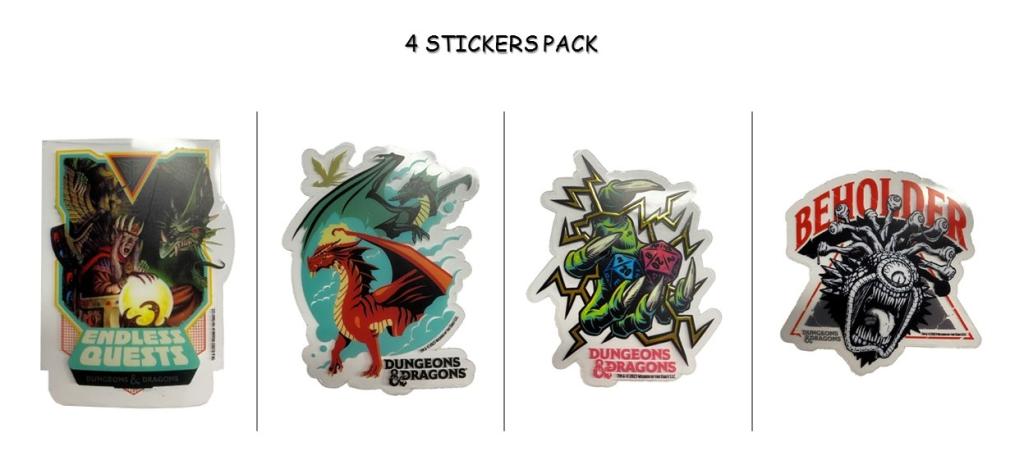DUNGEONS & DRAGONS - 4 Stickers Pack - 9x9cm : ShopForGeek.com ...