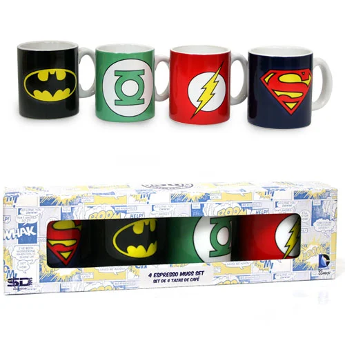 DC COMICS - Set of 4 Espresso Mugs : ShopForGeek.com: Tasse DC Comics
