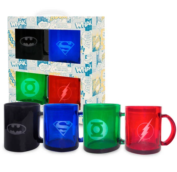 DC COMICS - Set of 4 Translucide Mugs : ShopForGeek.com: Mug DC Comics