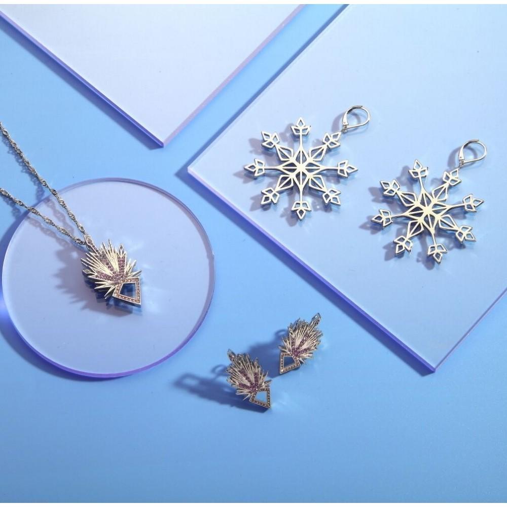 FROZEN 2 - Elsa Crystal Necklace 'White Gold Plated' : ShopForGeek.com ...