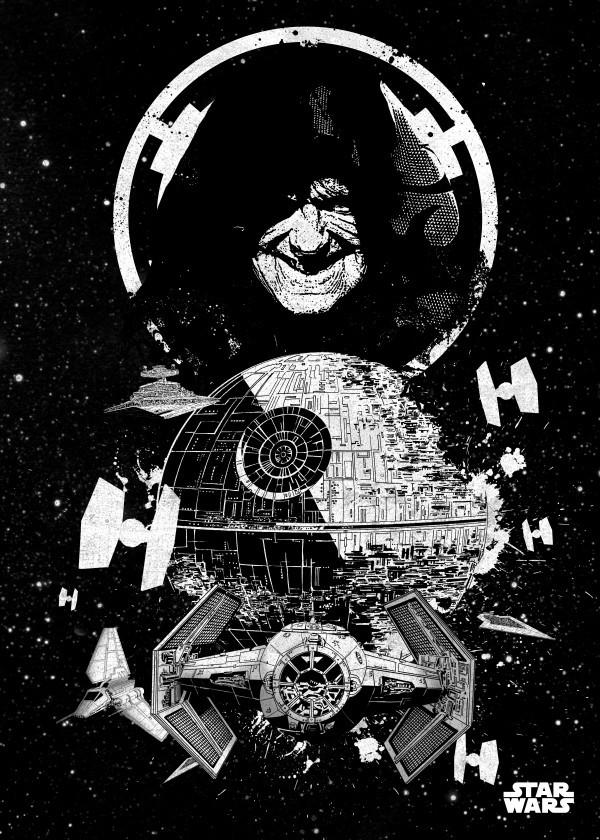 STAR WARS PILOTS - Magnetic Metal Poster 45x32 - Death Star ...