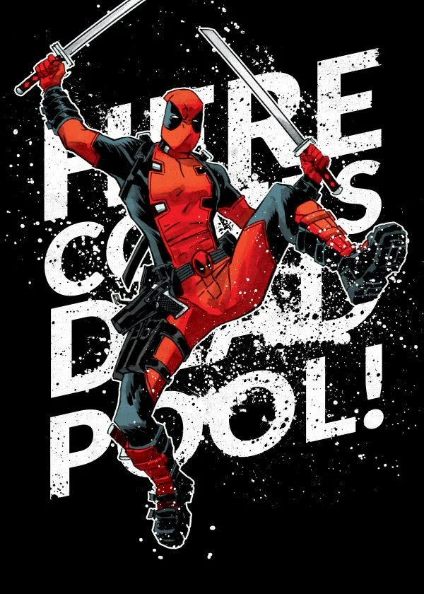 DEADPOOL MERC - Magnetic Metal Poster 15x10 - Here He Comes ...